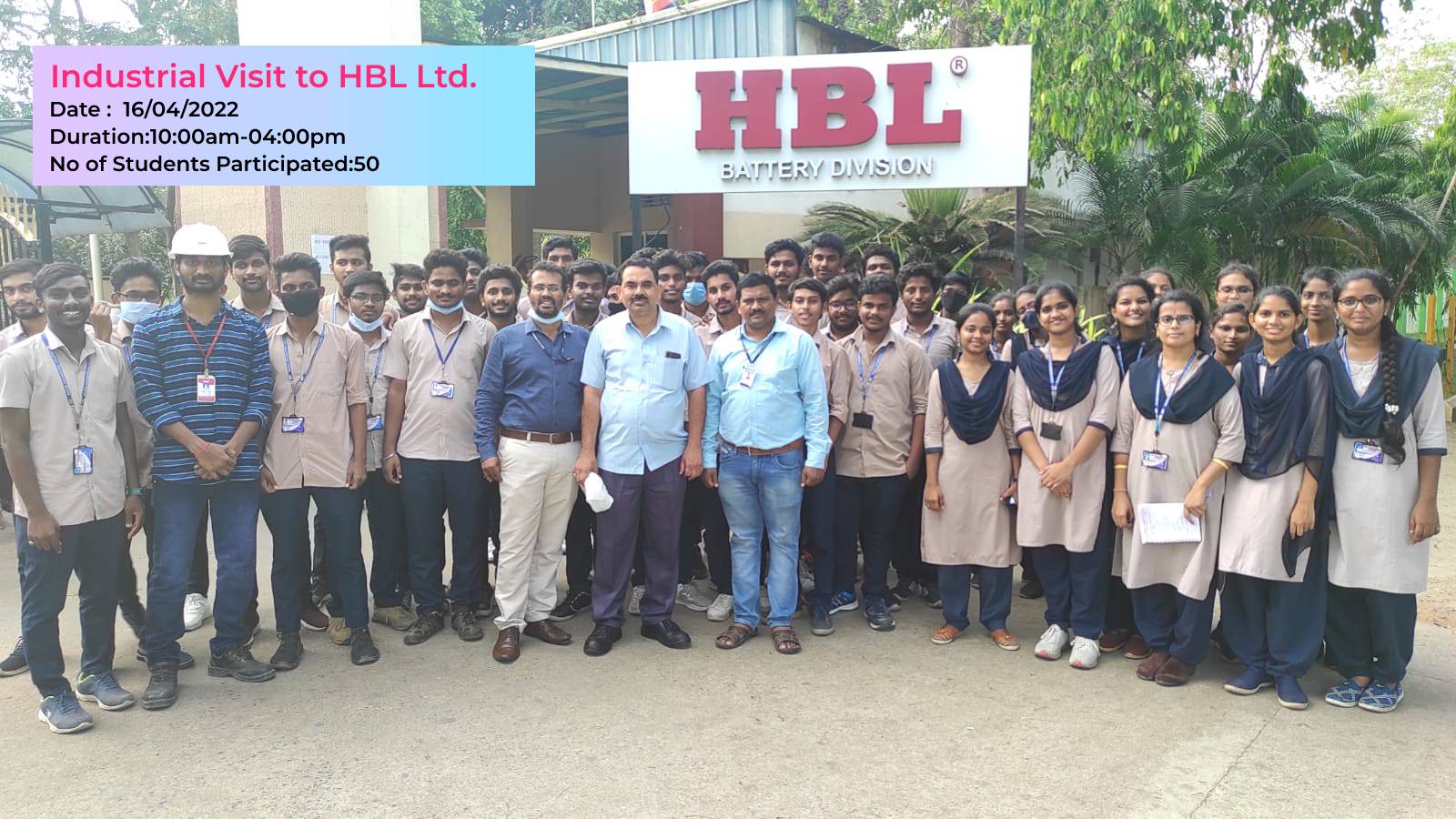 Industrial Visit to HBL Ltd. - Raghu Engineering College - Autonomous ...