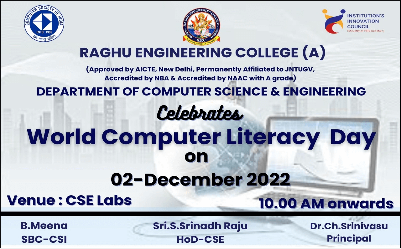 World Computer Literacy Day Celebration - Raghu Engineering College ...
