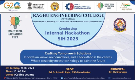 Internal Hackathon 2K23 - Raghu Engineering College - Autonomous ...